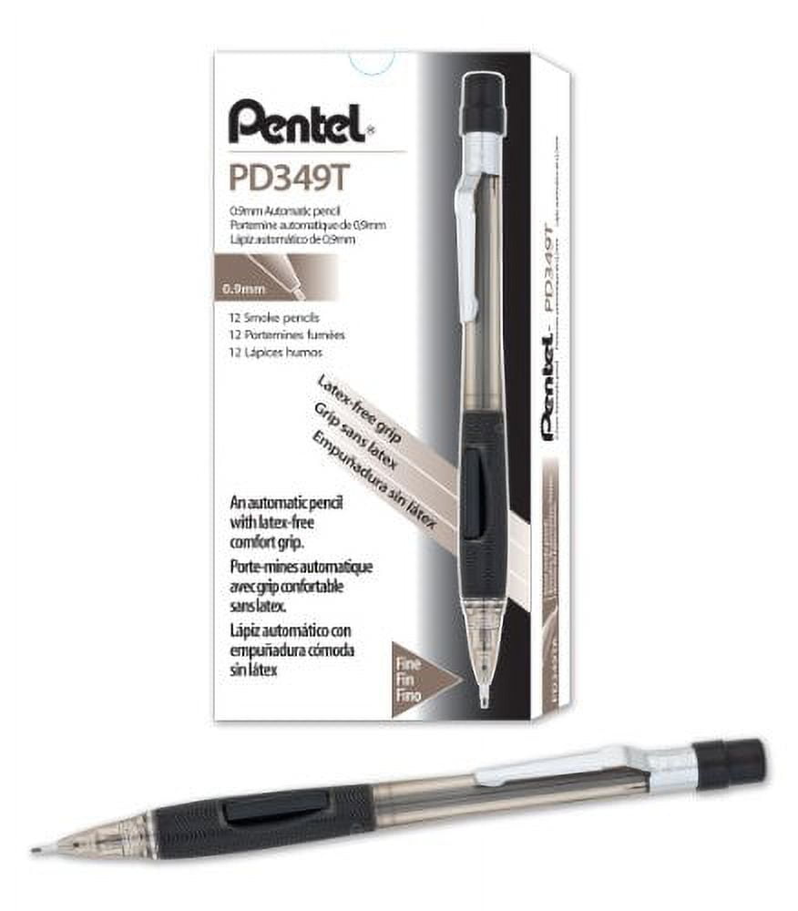 Pentel Quicker Clicker Mechanical Pencil (0.9mm) Transparent Black ...