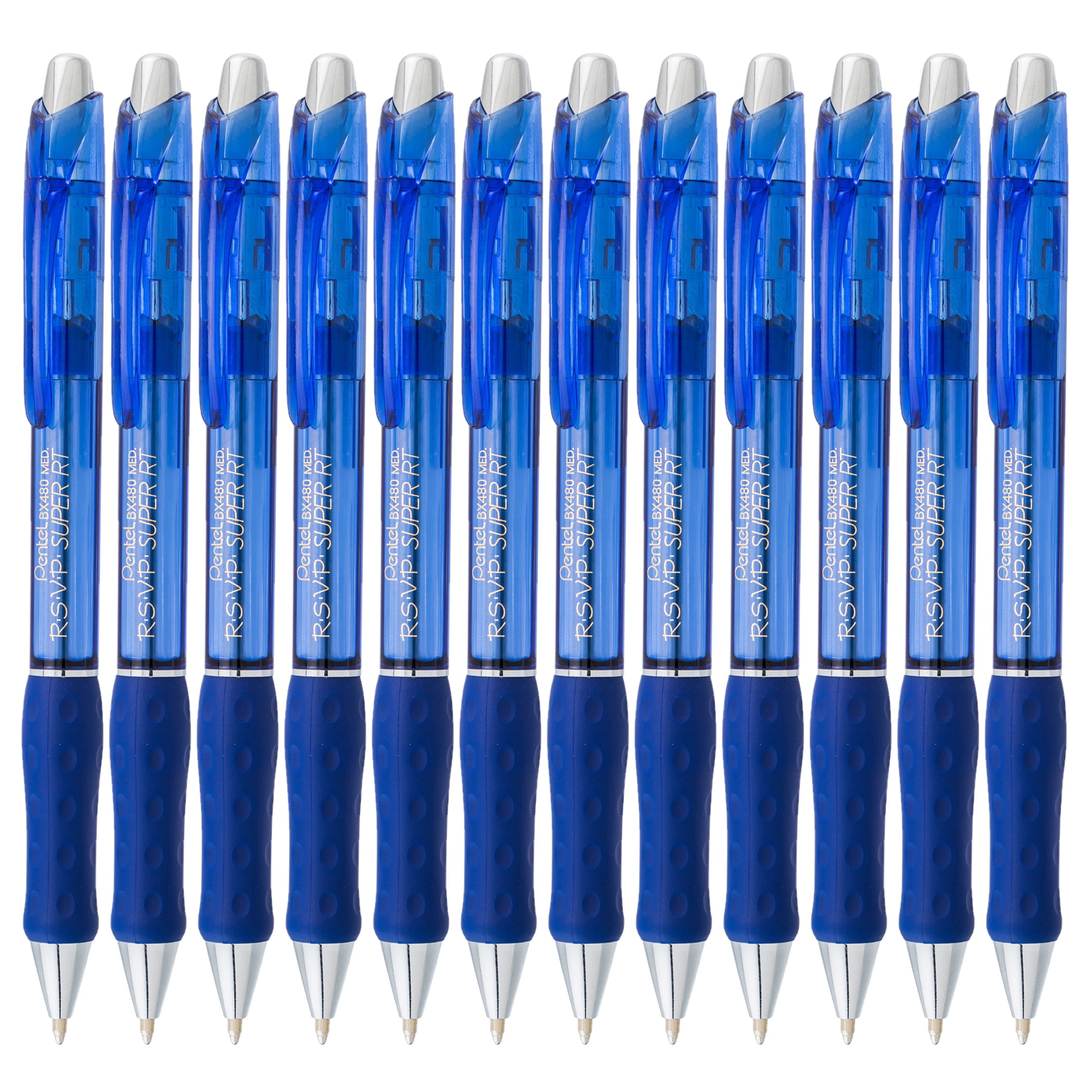 Pentel R.S.V.P. Super RT Retractable Ballpoint Pen, Blue, Pack of 12 ...