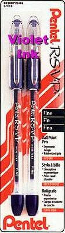 Pentel RSVP Ballpoint Pens, Medium Point, 1.0 mm, Violet Ink, 2 Count ...