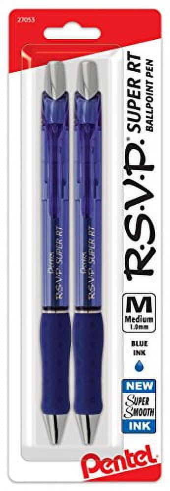 Pentel RSVP Super RT Ballpoint Pen, (1.0mm) Medium Line, Blue Ink, 2-Pk ...