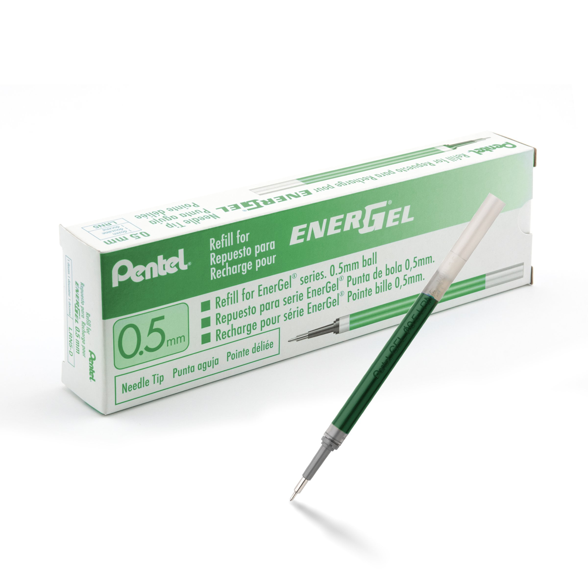 Pentel Refill Ink For EnerGel Gel Pen, (0.5mm), Needle Tip, Green Ink ...