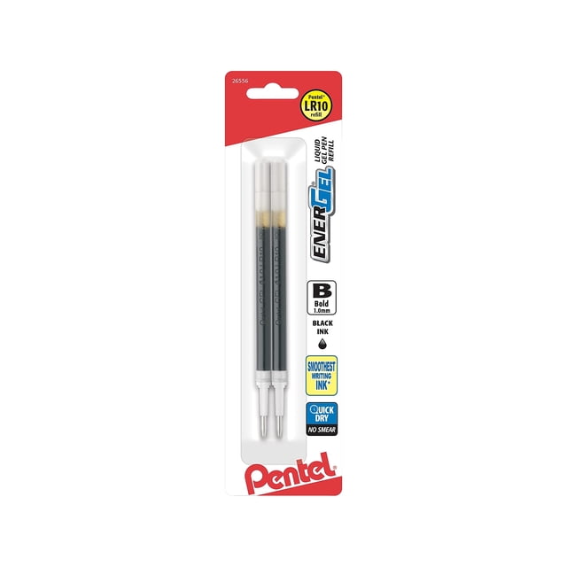 Pentel Refill Ink - for EnerGel Gel Pen 1.0mm Metal Tip, Bold, Black ...