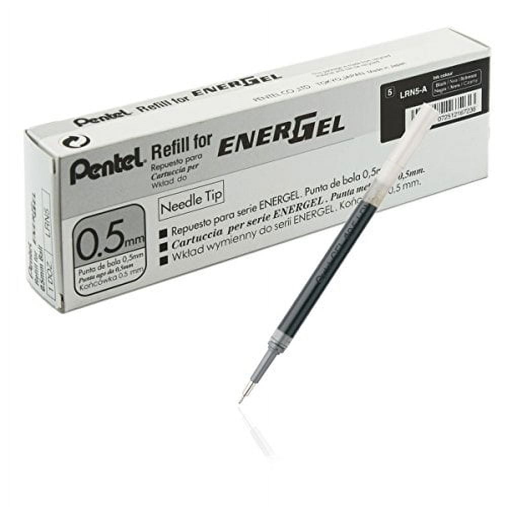 Pentel Refill Ink for EnerGel Liquid Gel Pen, 0.5mm, Needle Tip, Black ...