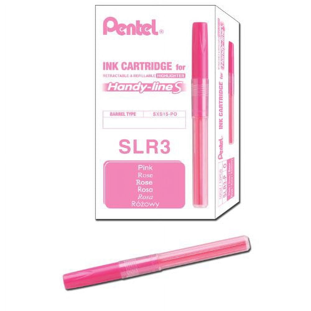Pentel Refill for Handy-Line S Highlighter, Pink Ink, Box of 12 (SLR3-P ...