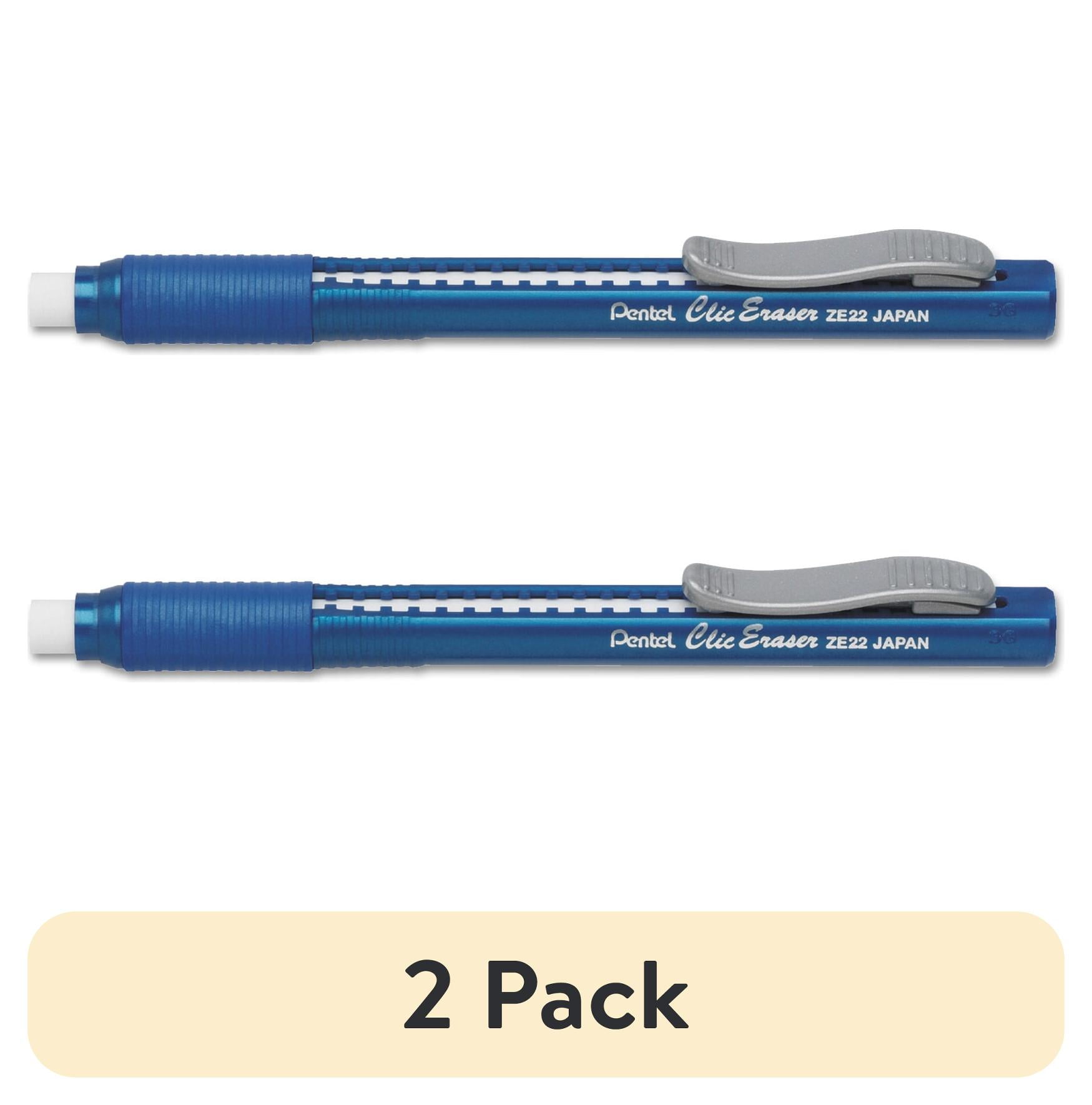 (2 pack) Pentel Retractable Pencil and Pen Eraser, Blue - Walmart.com