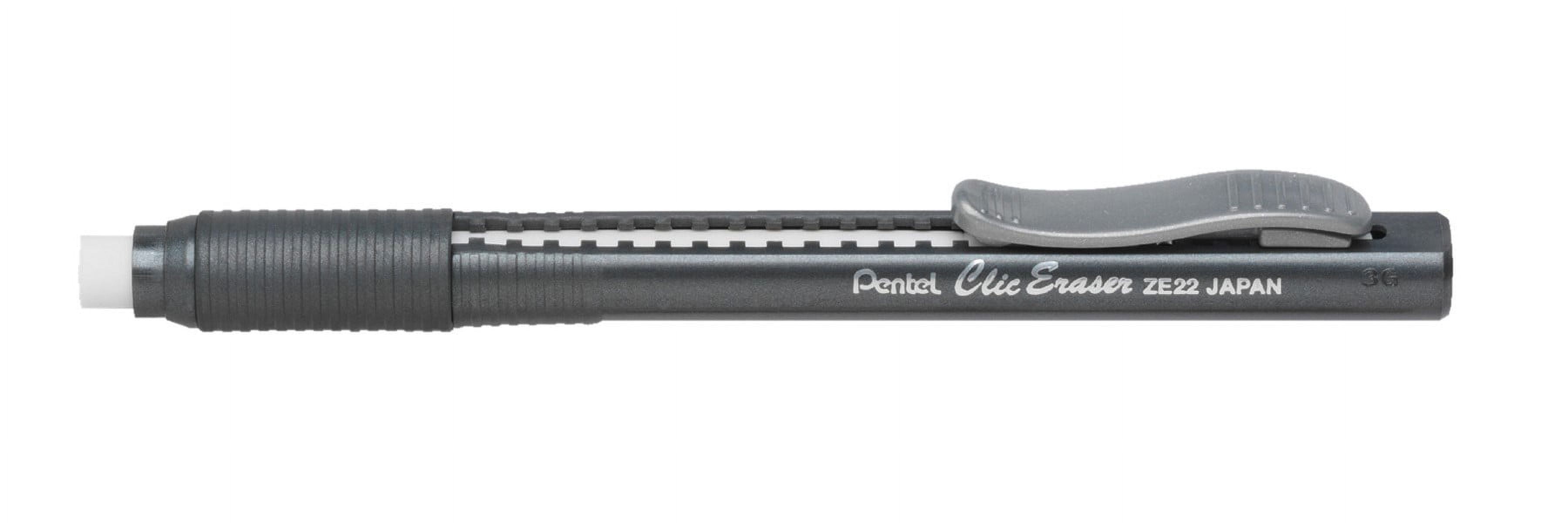 Pentel Rubber Grip Clic Eraser - Black - Black - Pen - Refillable - 12 ...