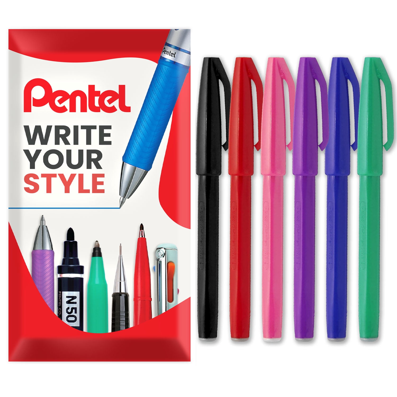 Pentel S520 Original Sign Pen Fibre Tip Marker Fineliner Pens - 2mm Nib ...