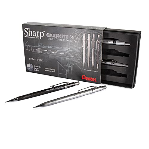 Pentel Sharp Limited Edition, Graphite Gray Box Set (0.3, 0.5, 0.7, 0.9mm) (P200GRBXSET ...
