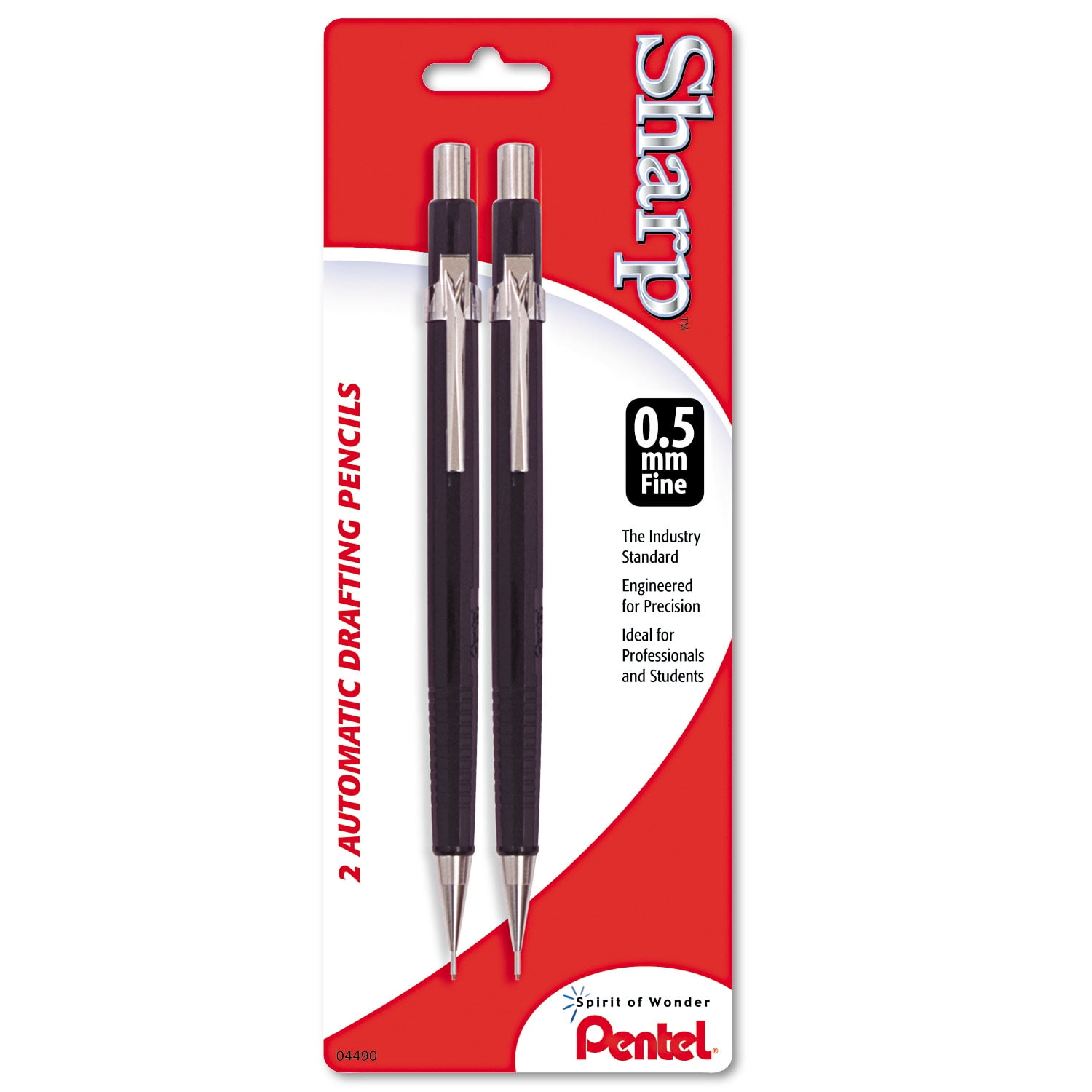 Pentel Sharp Mechanical Drafting Pencil 0.5 mm Black Barrel 2/Pack P205BP2K6 - Walmart Business ...
