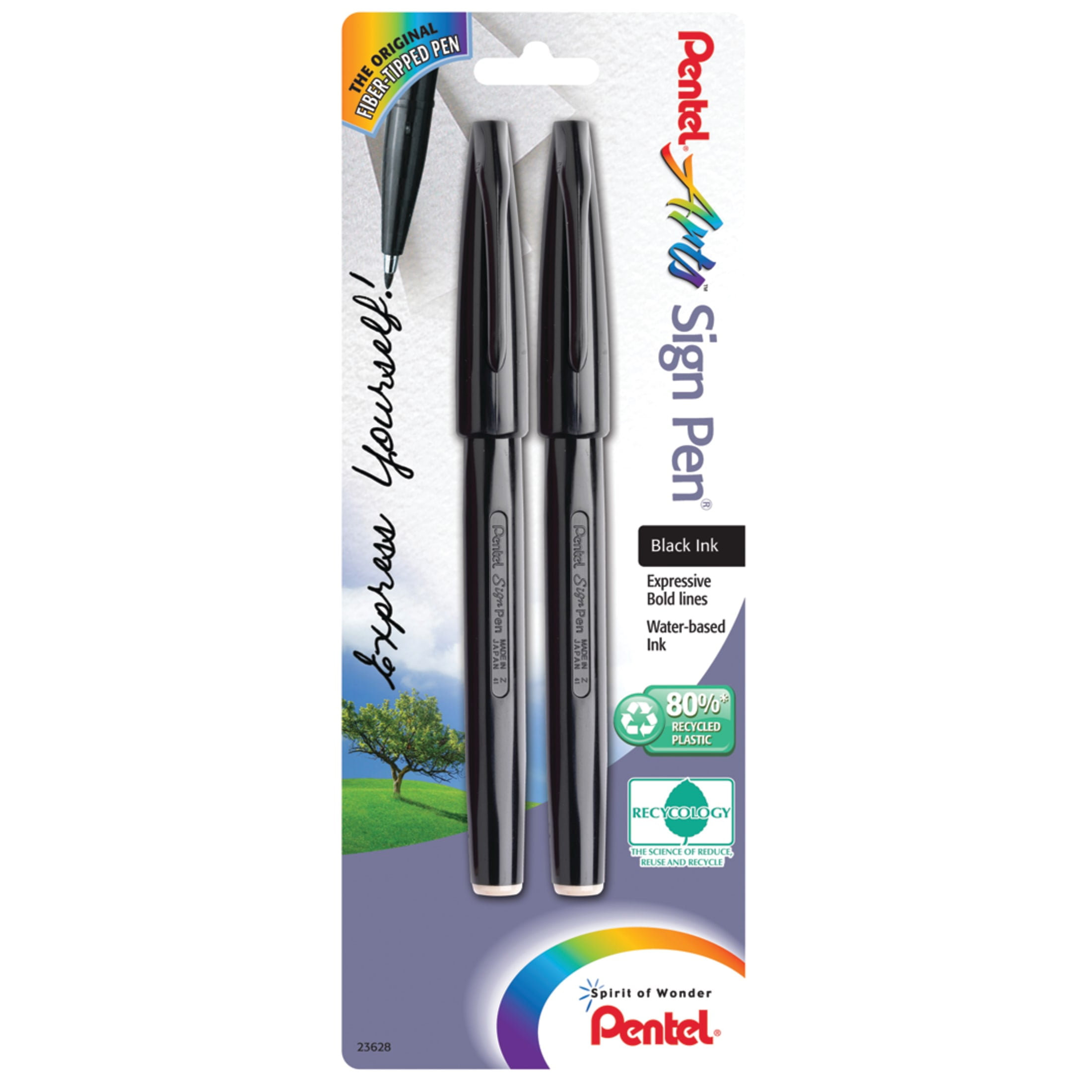 Pentel Sign Pen Set, Black, 2/Pkg. - Walmart.com