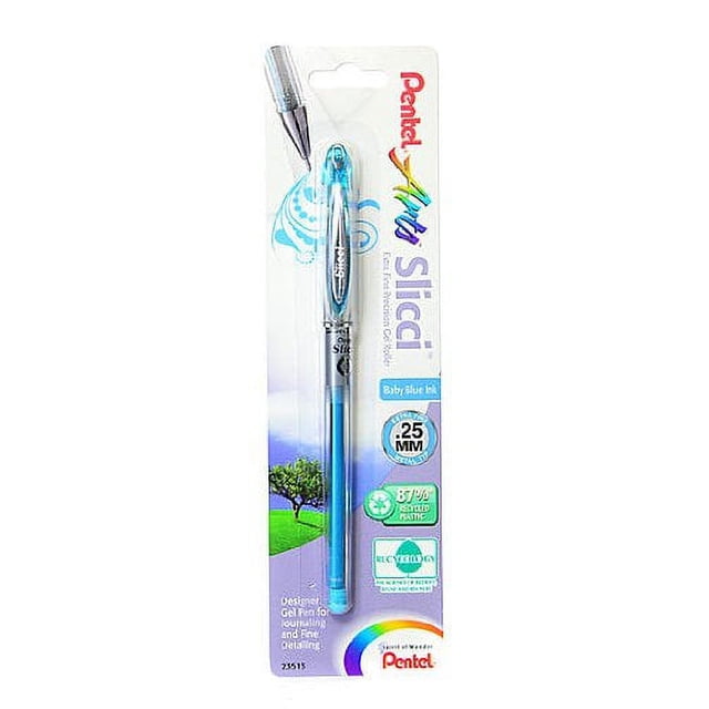 Pentel Slicci Extra Fine Gel Pens Baby Blue Each (BG202-S2) - Walmart ...