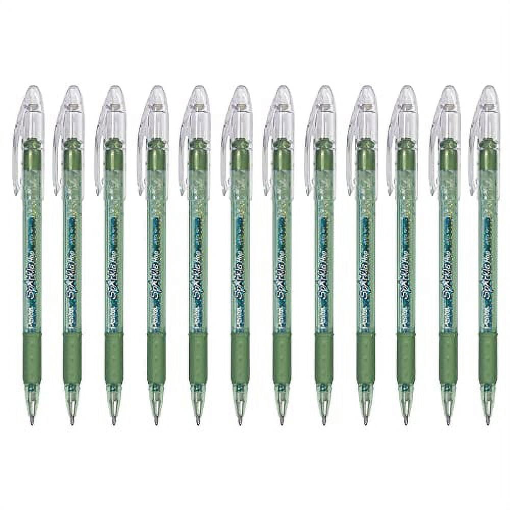 Pentel Sparkle Pop Metallic Gel Pen, (1.0mm) Bold Line, green/Blue Ink ...