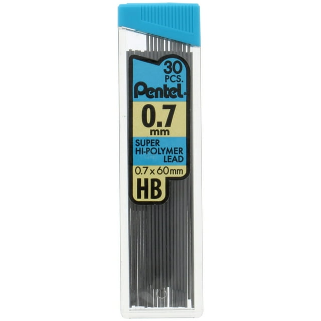 Pentel Super Hi-Polymer Leads, .7mm, HB, High Quality, Strong, Durable ...
