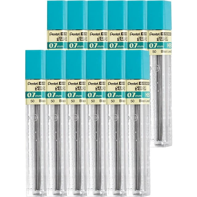 Pentel Super Hi-Polymer Mechanical Pencil Lead Refills, 0.7mm Medium ...