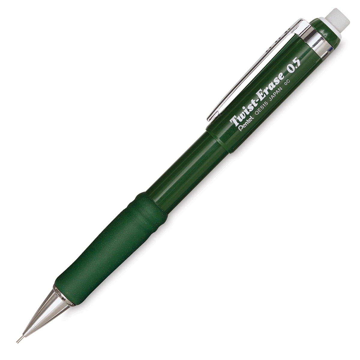 Pentel Twist-Erase Mechanical Pencil, 0.5 mm HB Lead, Green Barrel ...