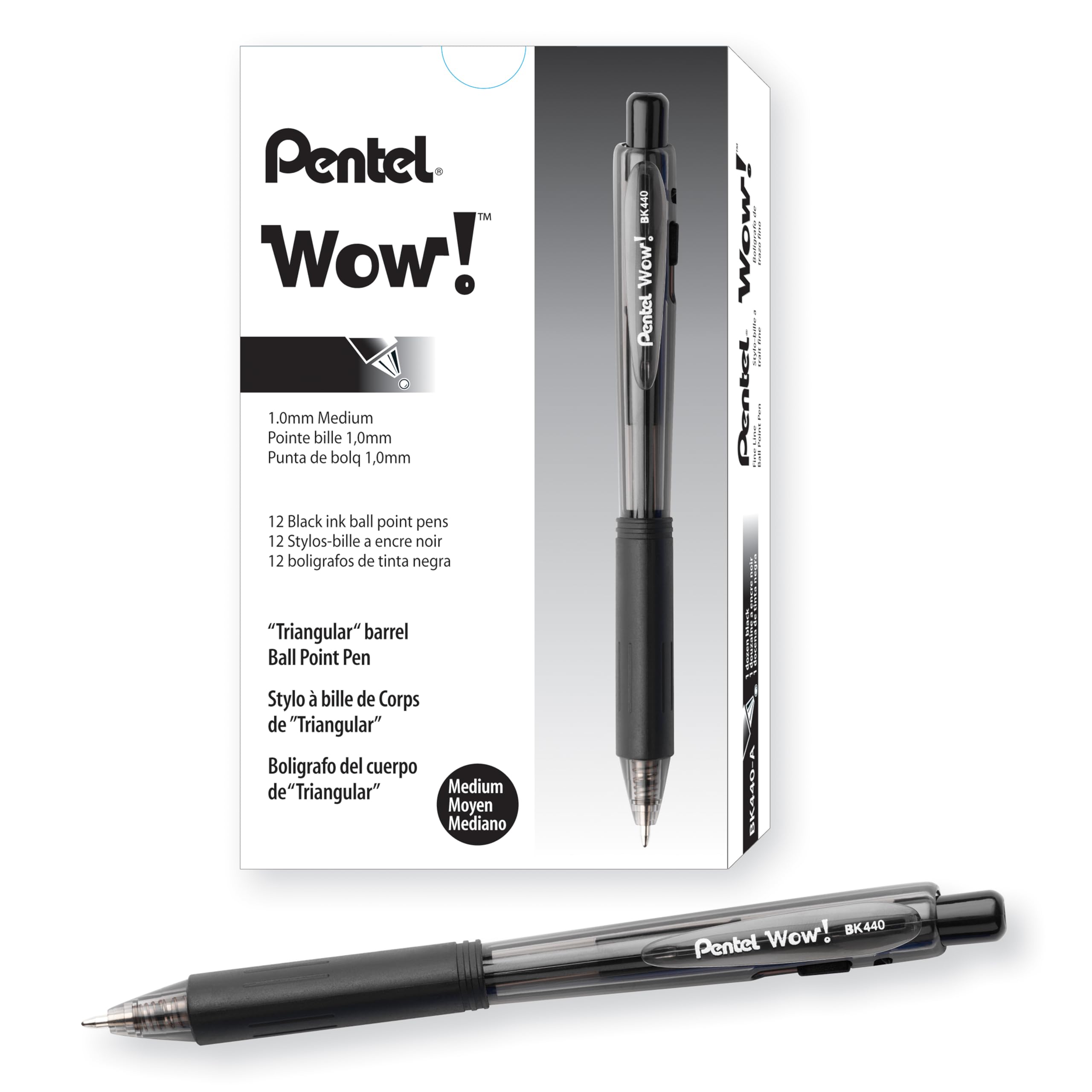 PentelÂ® WOW!â„¢ Retractable Ballpoint Pens, Medium Point, 1.0 mm ...