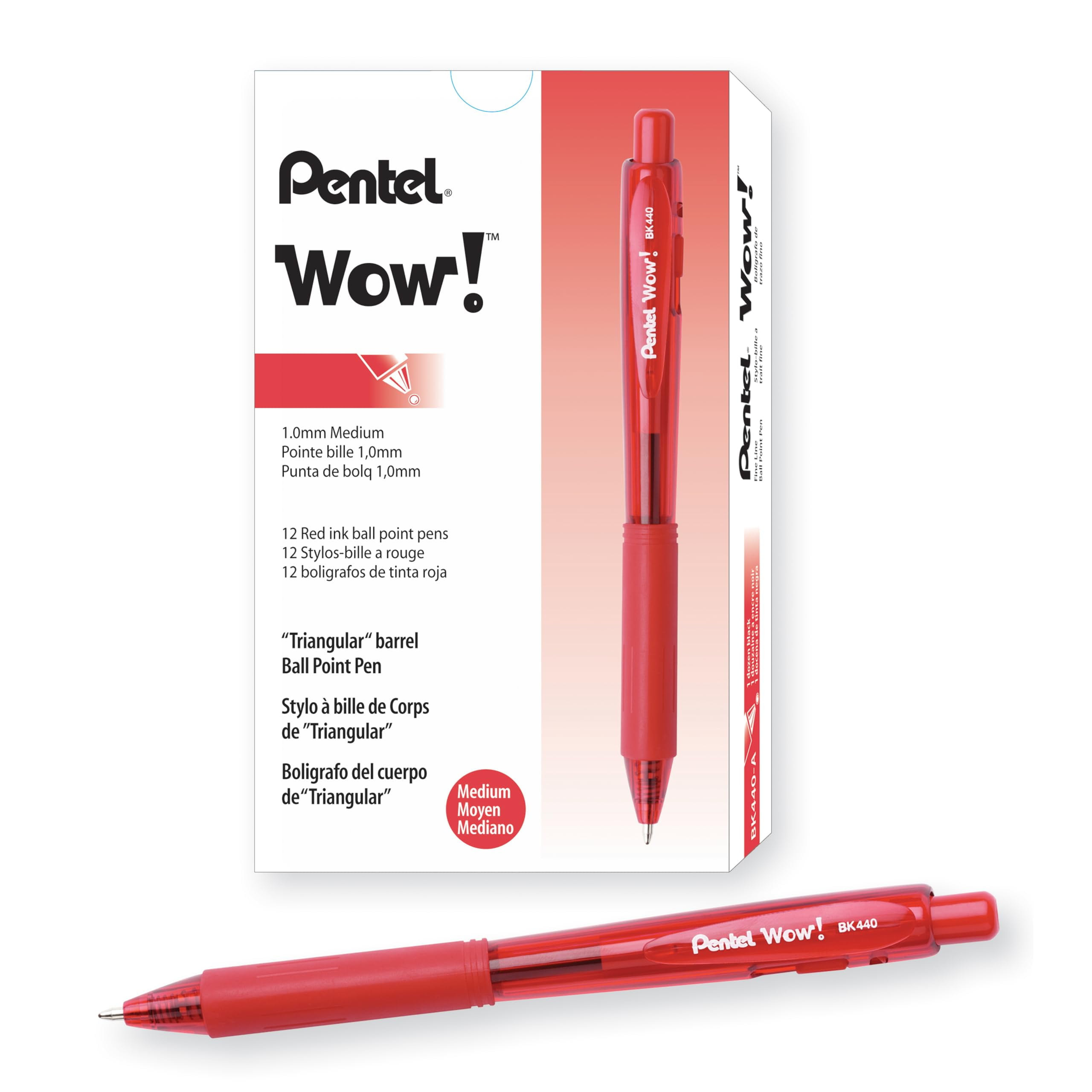 PentelÂ® WOW!â„¢ Retractable Ballpoint Pens, Medium Point, 1.0 mm ...