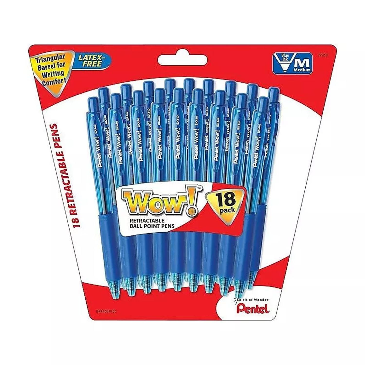 Pentel WOW! Retractable Ballpoint Pens Medium Point Blue Ink 712134 ...