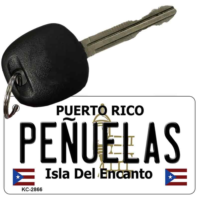 Penuelas Puerto Rico Flag Novelty Aluminum Key Chain KC-2866 3" x 1.5 ...