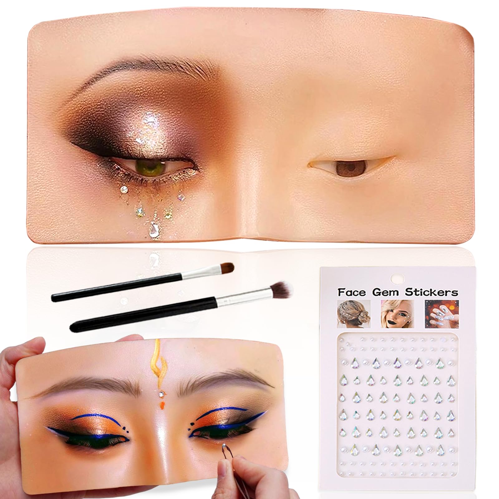 Penugo Makeup Practice Face Board, Silicone Makeup Mannequin Face for ...