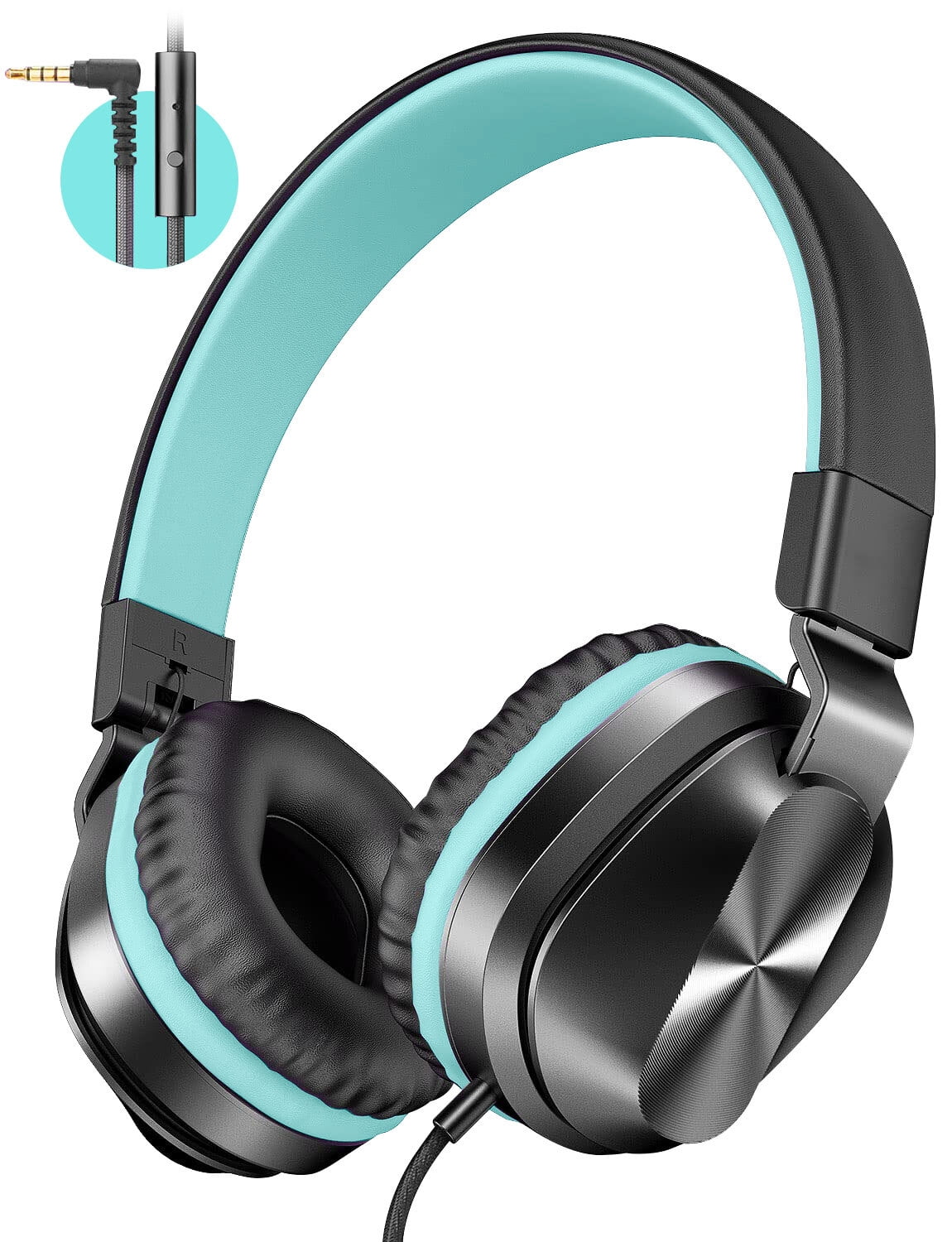 PeohZarr Kids Wired Headphones with Mic, Foldable, Tangle-Free, Stereo ...