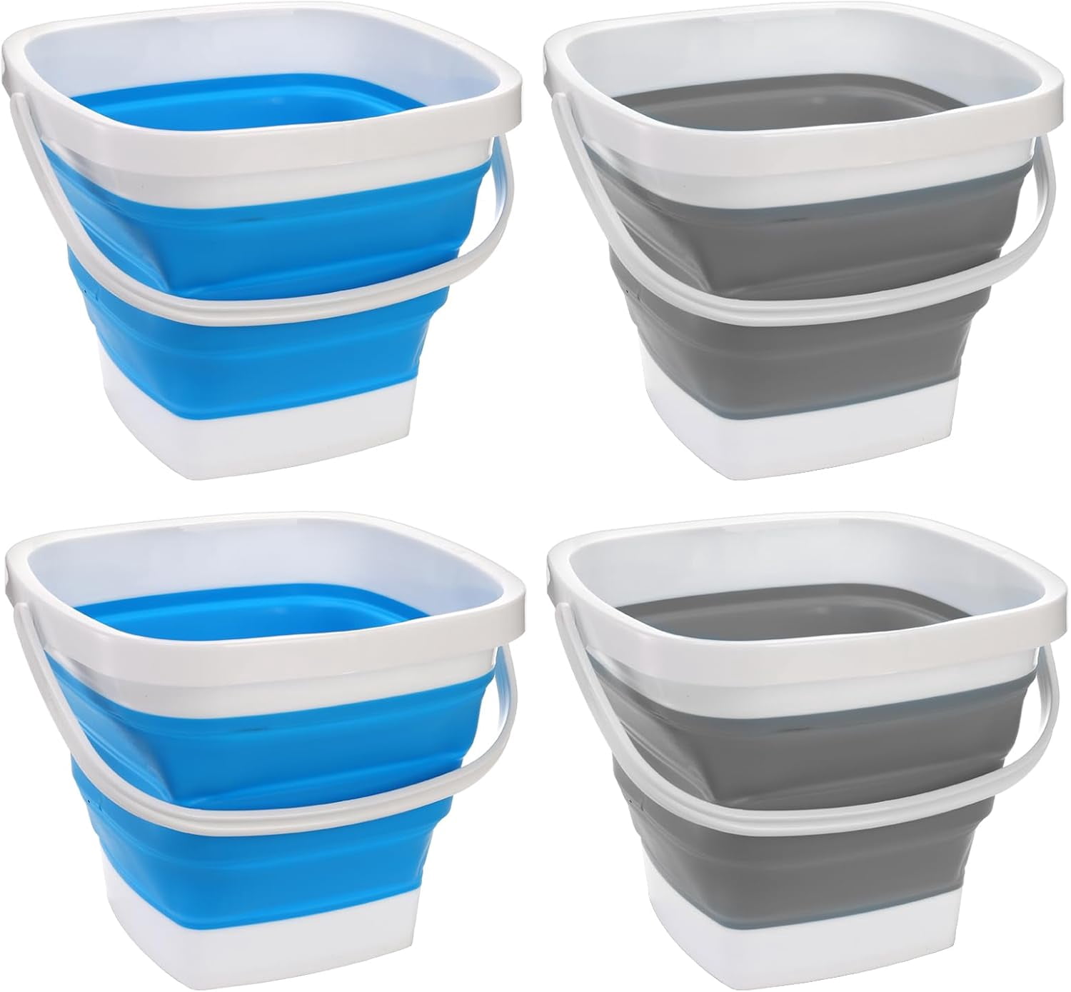 Peohud 4 Pack Collapsible Bucket, 1.3 Gallon (5L) Portable Cleaning ...