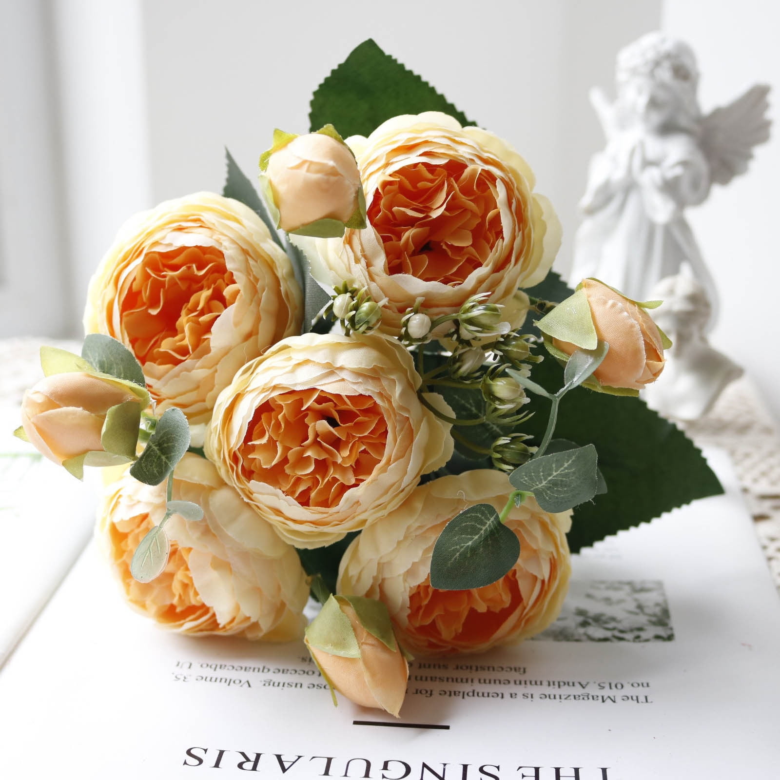 Peonies Artificial Flowers Small Peony Silk Bouquet, 1 Pack 12 Inch 5 ...