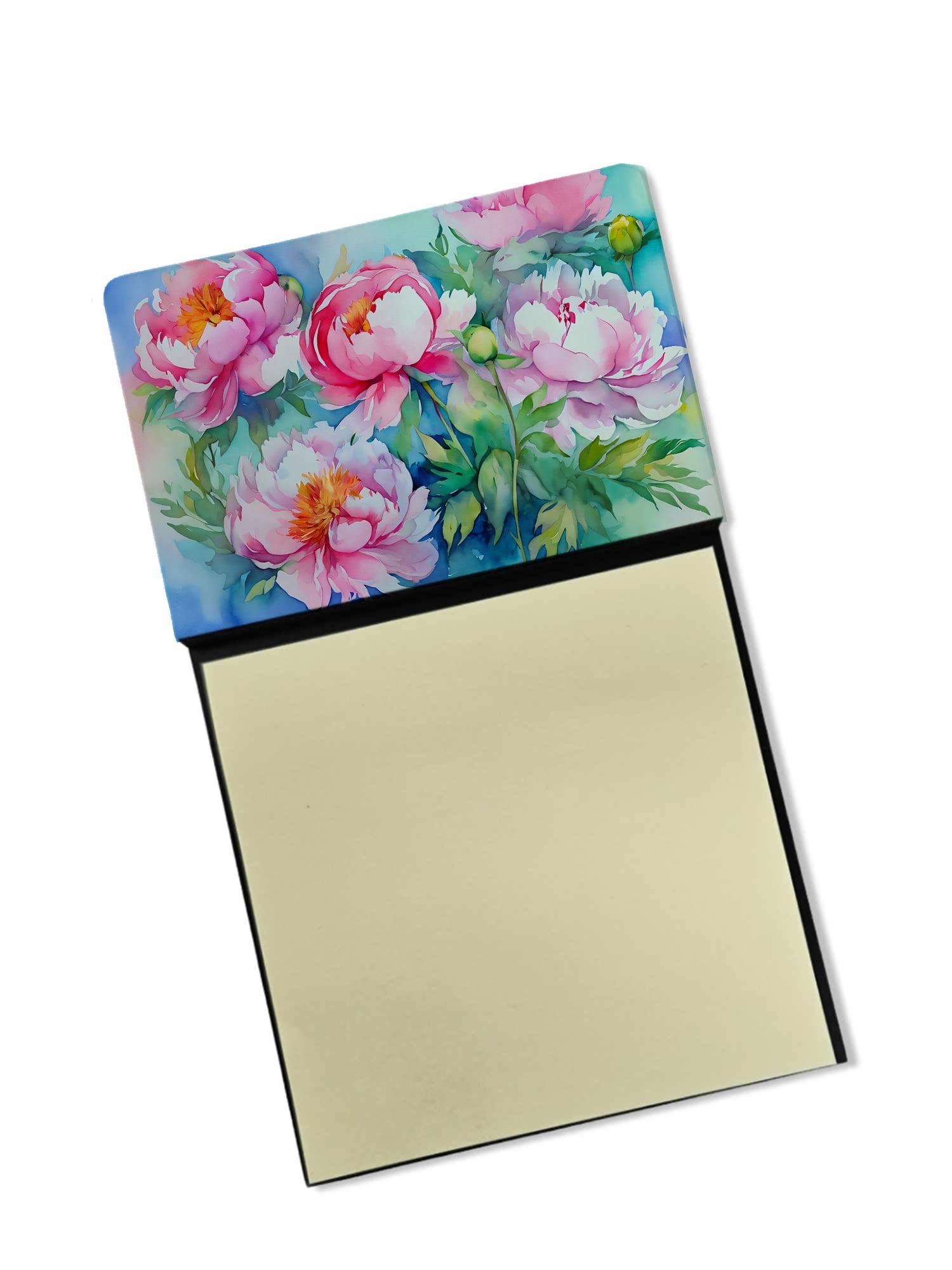 Peonies in Watercolor Sticky Note Holder 3.25 in x 5.25 in - Walmart.com
