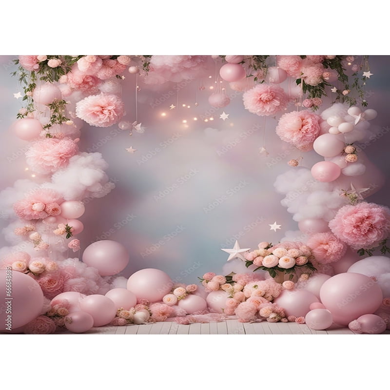 Peony Baby Digital Photography Background Cake Smash Pastel Backdrop ...