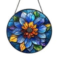 Peony Bloom Faux Stained Glass Round Window Hanging - Walmart.com