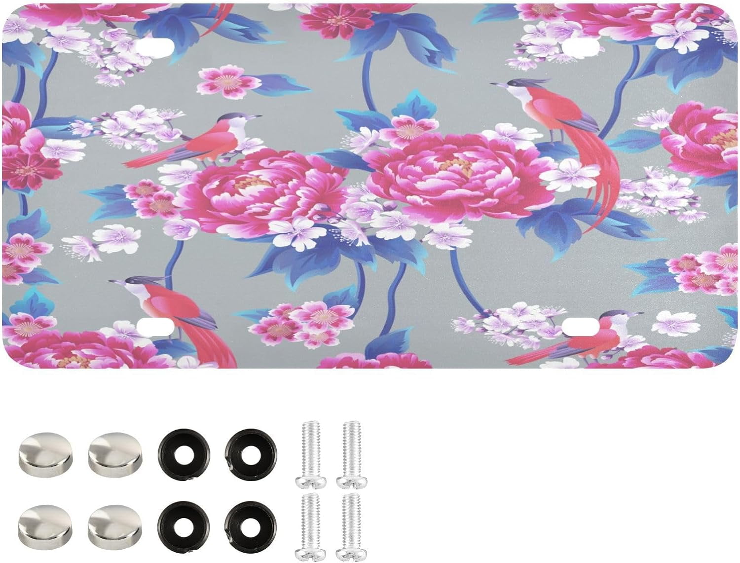 Peony Cherry Blossom Floral License Plates Front License Plate Covers ...