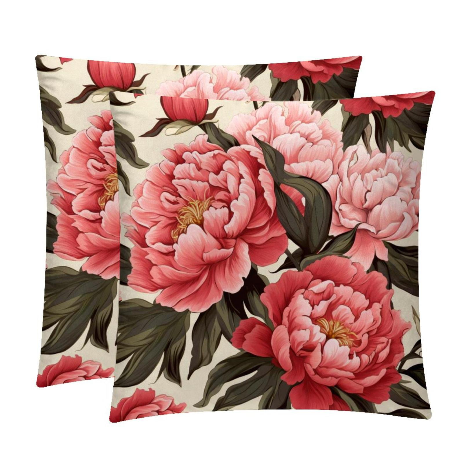 Peony Covers Set of 2, Unique Patterns, 16x16 18x18 20x20 Inches for ...