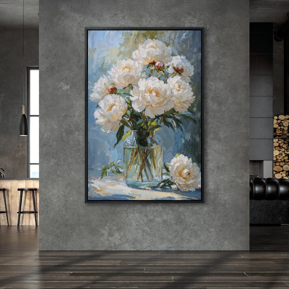Peony Flower Bouquet Poster, Floral Art, Wall Art, Botanical Poster ...