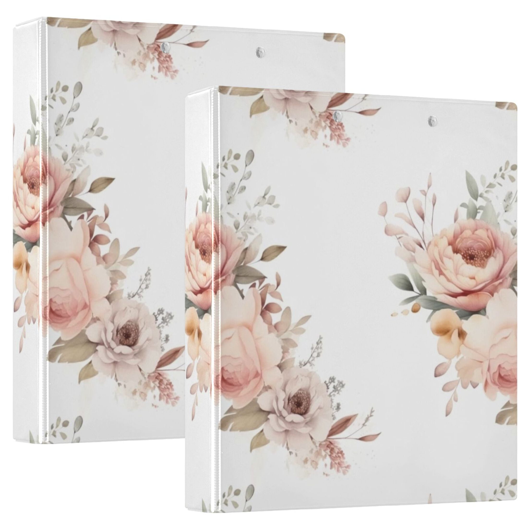 Peony Flowers Hardcover 3 Ring Binder 1.5 inch Round Rings with ...