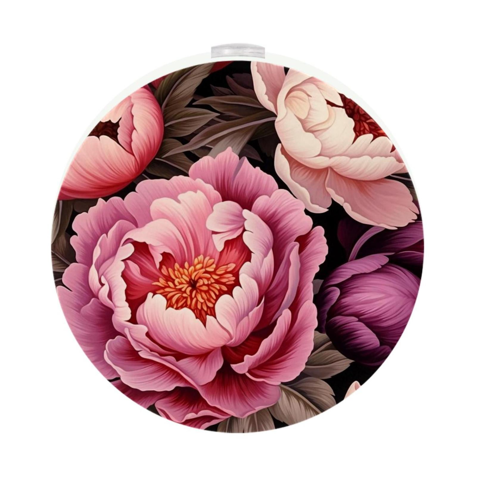 Peony LED Round Night Light-2PCS, Energy Efficient Plug-in Bedroom ...