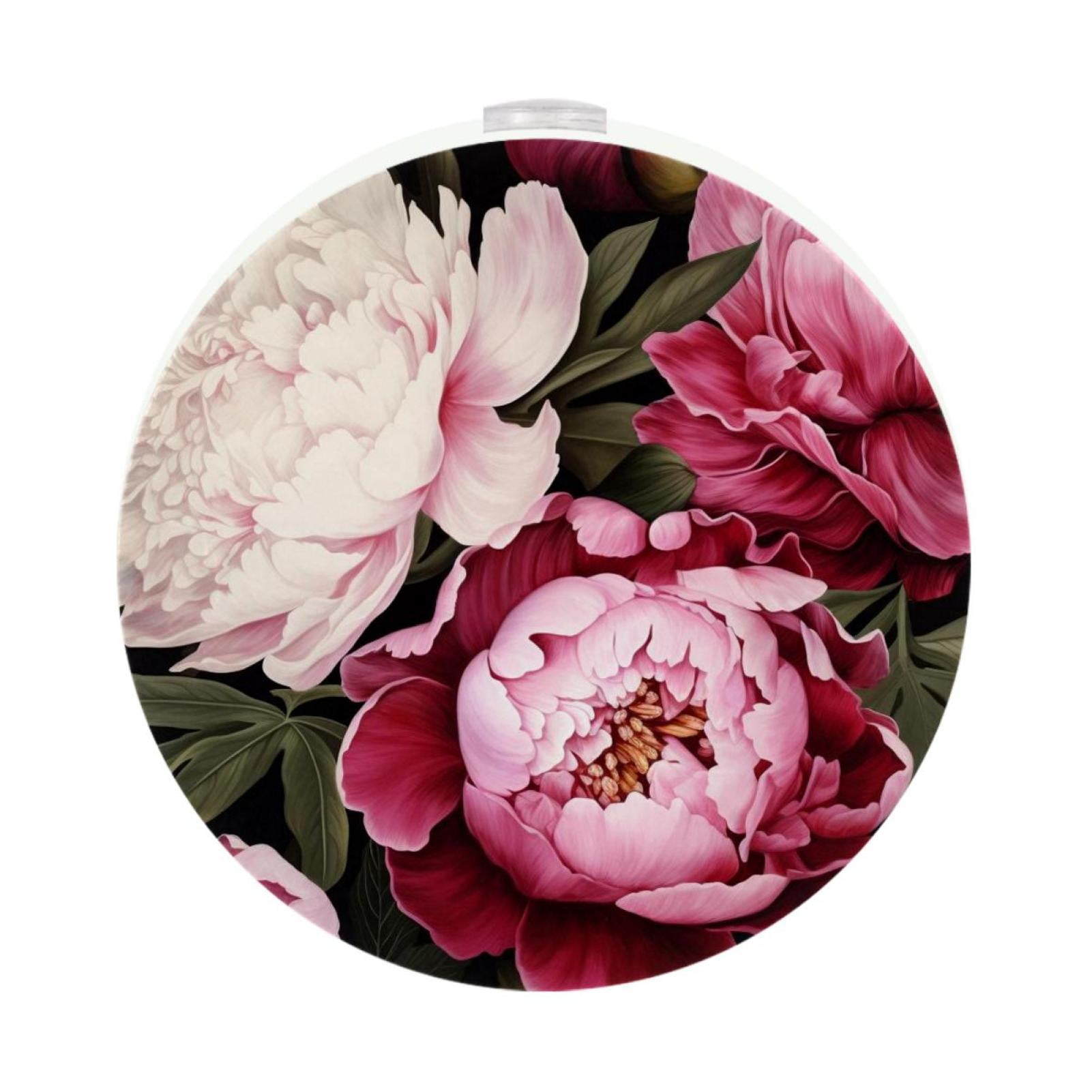 Peony LED Round Night Light-2PCS, Energy Efficient Plug-in Bedroom ...