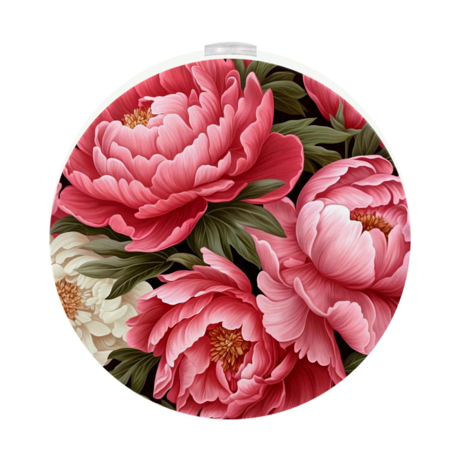 Peony LED Round Night Light - 2PCS, Plug-in Dusk-to-Dawn Sensor, Energy ...
