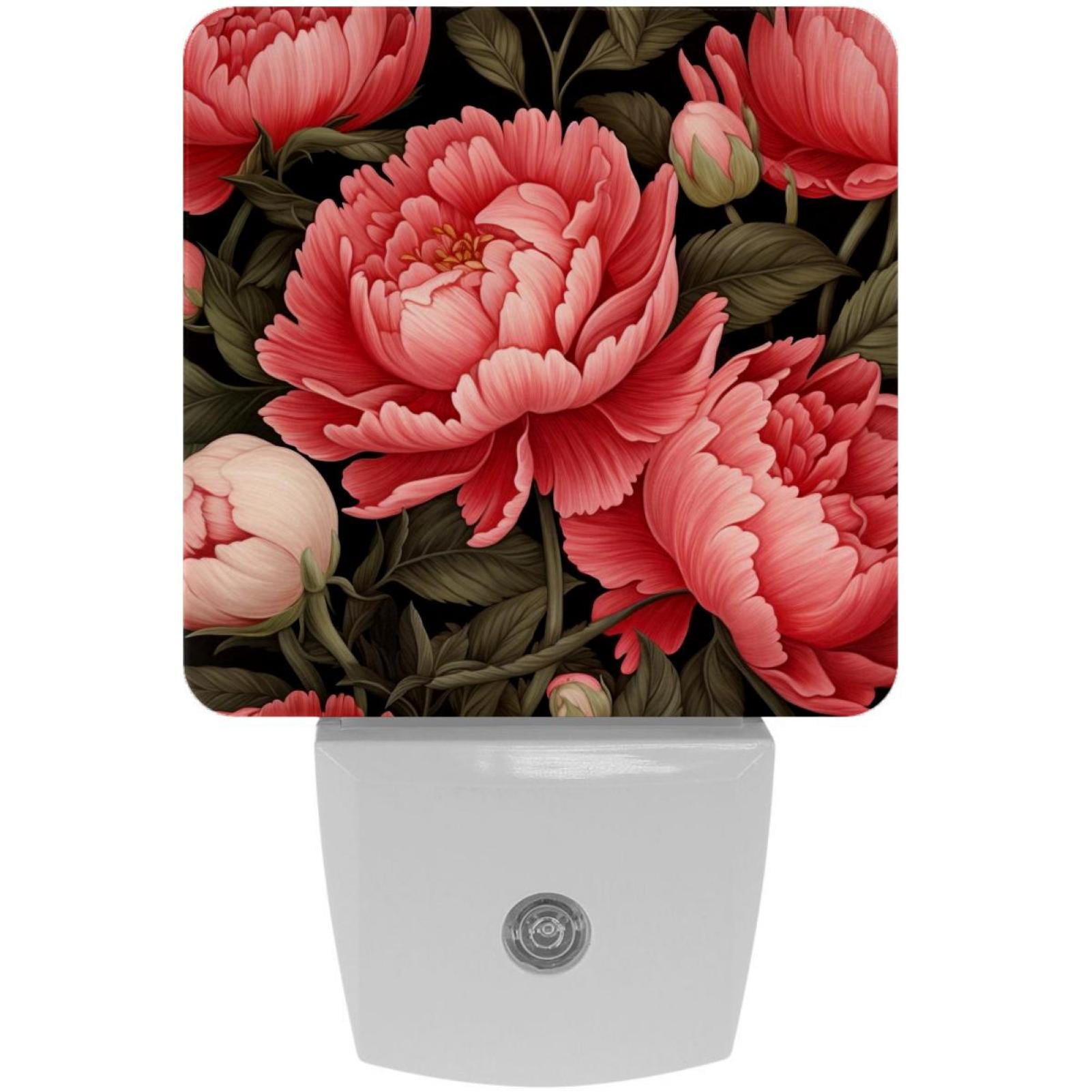 Peony LED Square Night Lights for Bedroom and Living Room, Decorative Mood Lighting with Remote ...