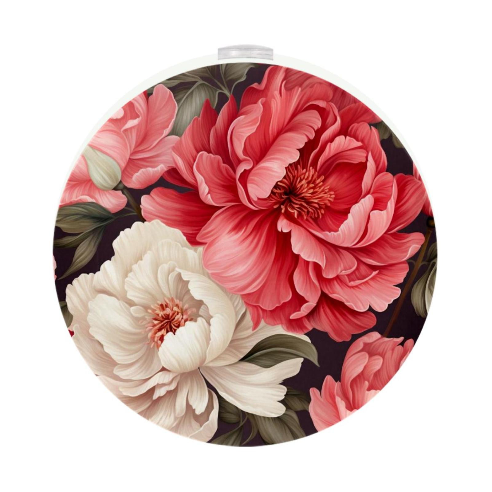 Peony Led Round Night Light-2pcs, Gentle Glow Plug in Wall Lamp for ...