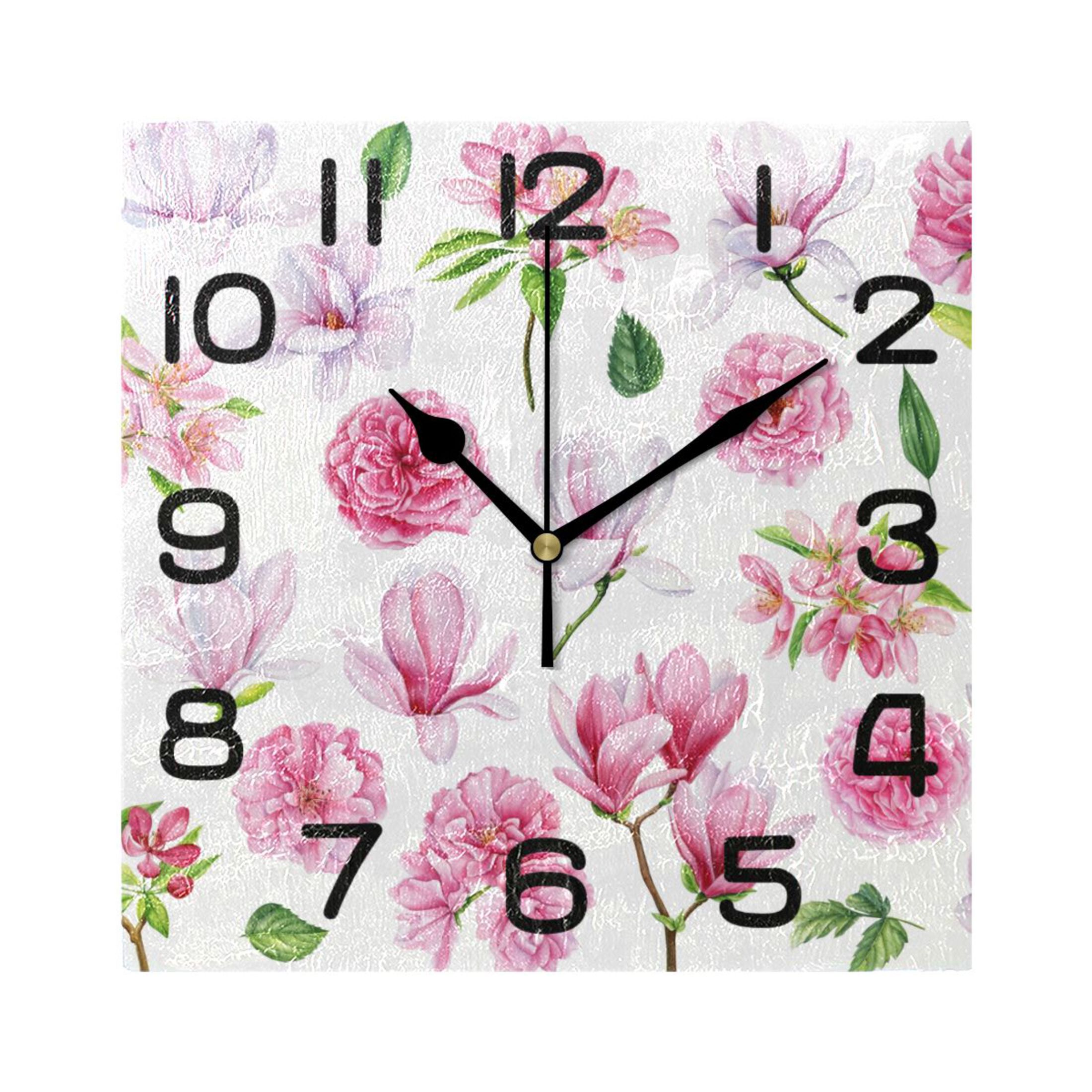 Designart 'Pink Peony Flowers in Vase' Traditional wall clock - Walmart.com