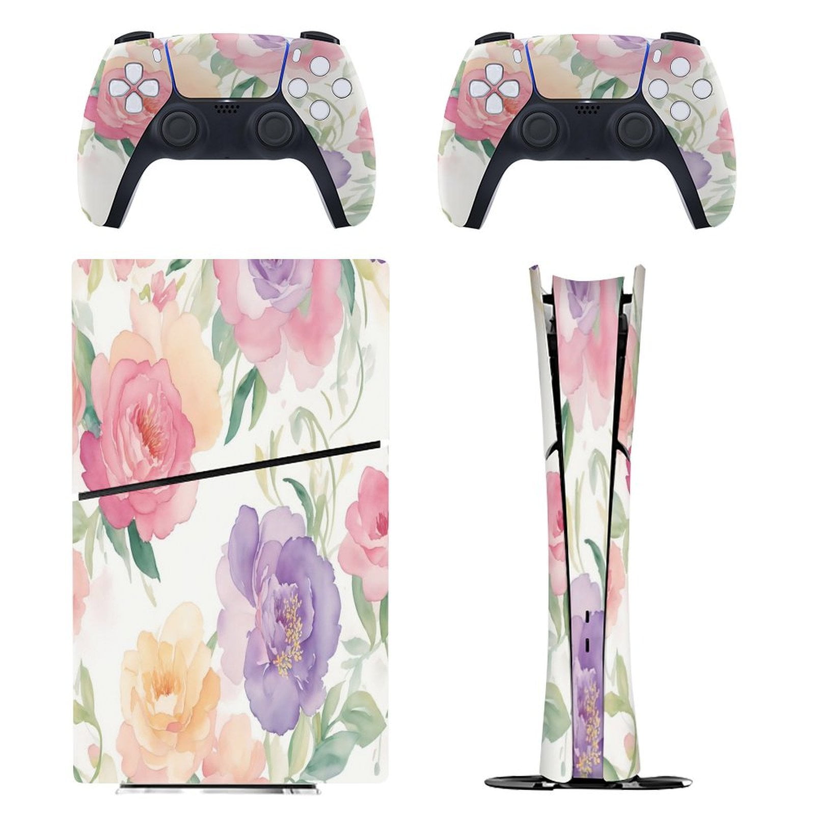 Peony, Pink, Purple, Orange, Watercolor PS5/PS5 Slim Digital Disc Skin ...
