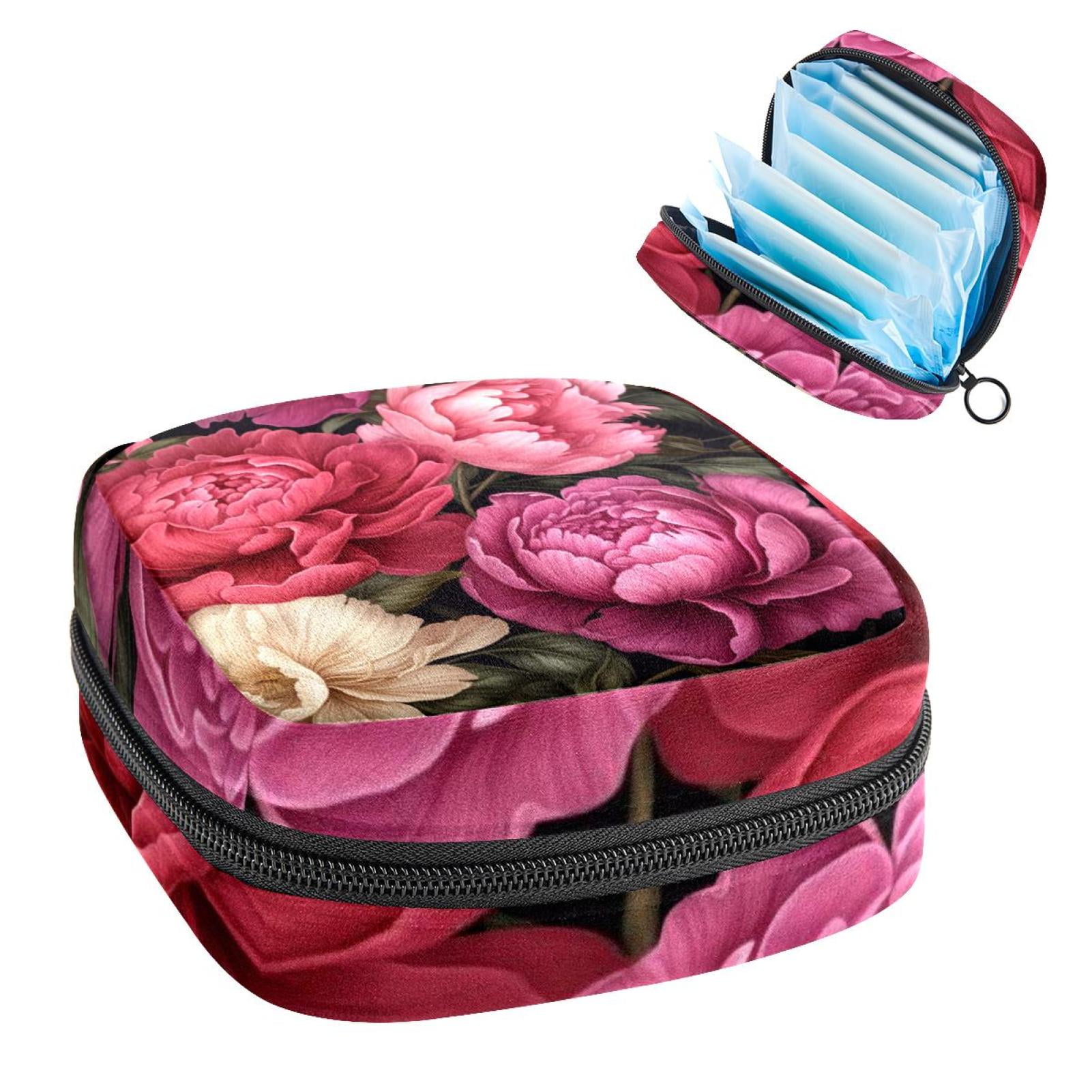 Peony Sanitary Napkin Bag Period Pouch Travel Organizer Zipper Pouch ...