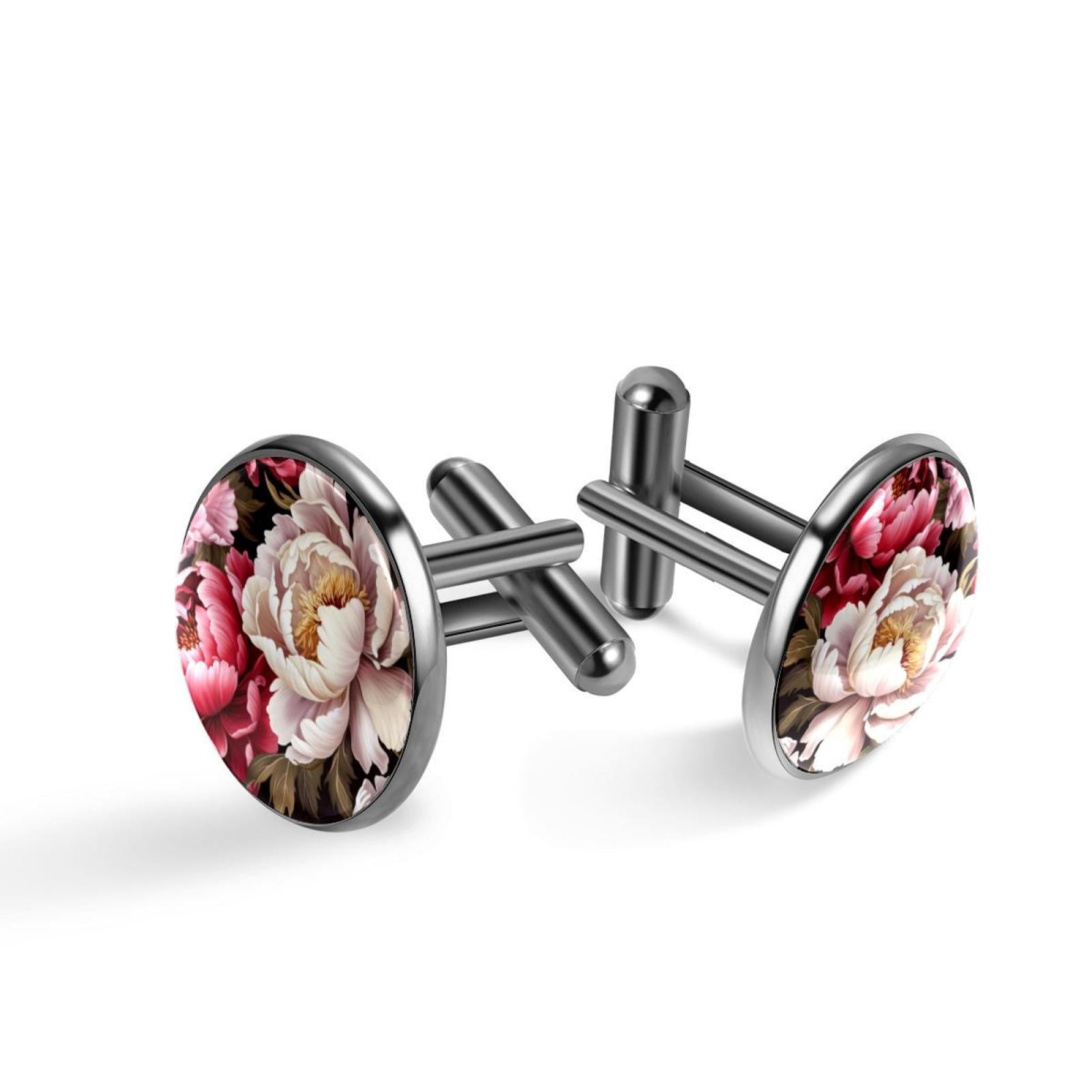 Peony Stylish Mens Cufflink Set for Formal Attire, Made of Stainless ...