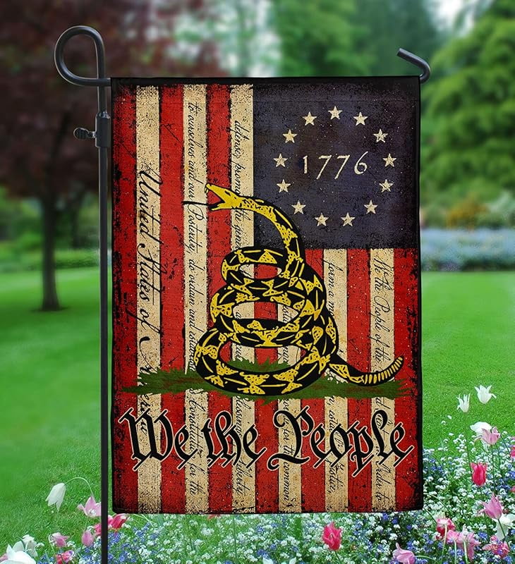 We The People American Garden flag Gadsden Flag, Vintage 1776 Betsy ...