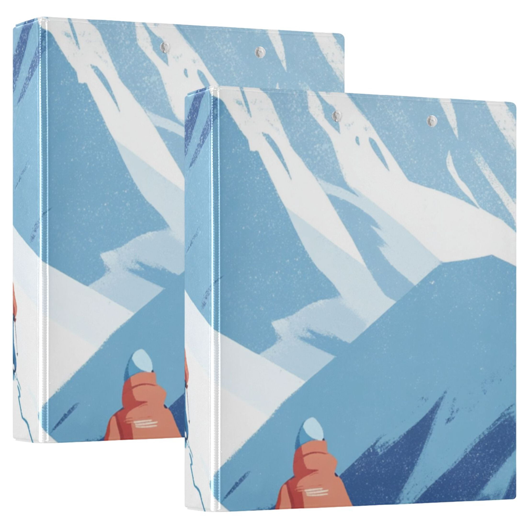 People Climbing Snow Mountain Round Ring Binder 3 Rings 1.5" Capacity ...