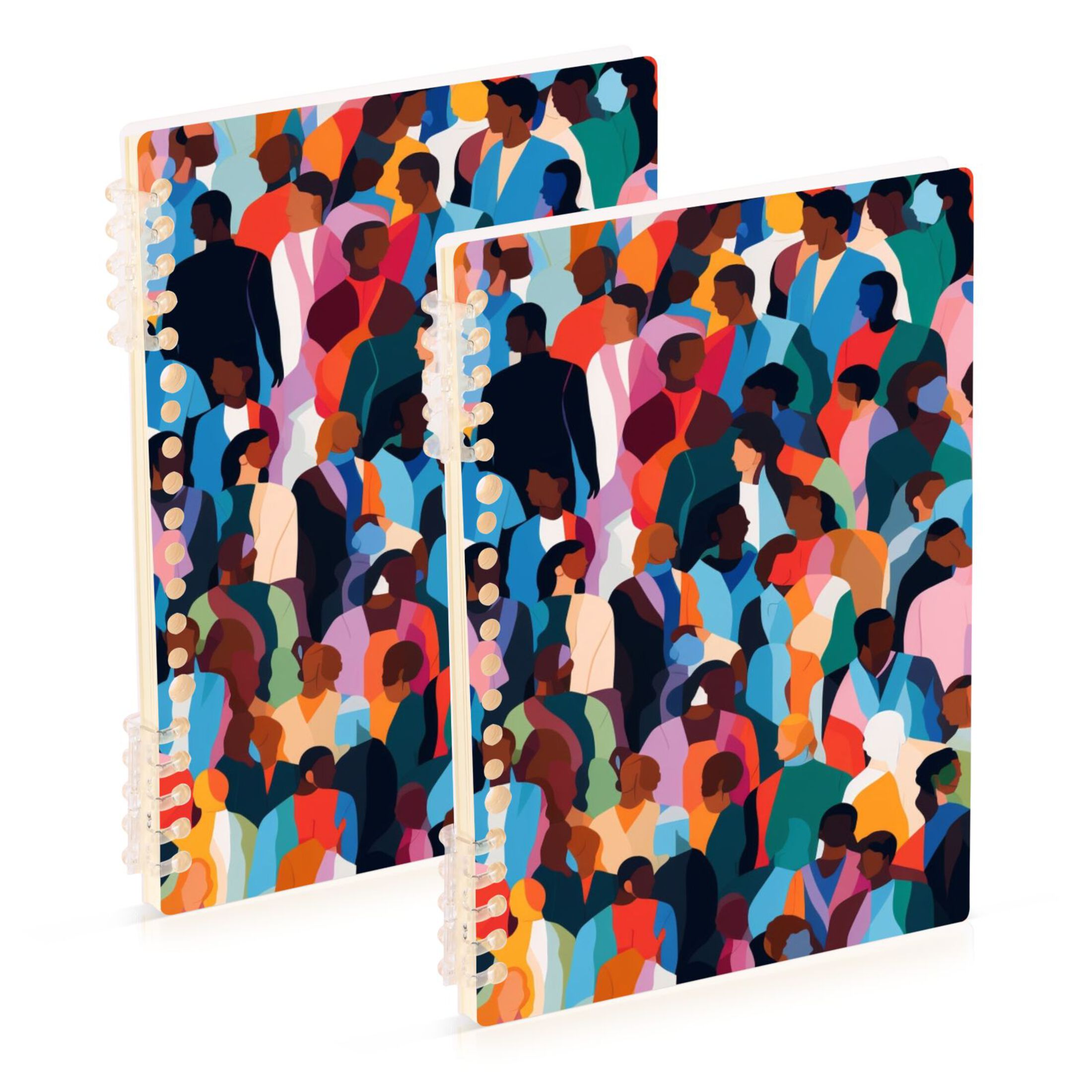 People Crowds Ring Binder Notebook Journey Note Diary College Ruled ...