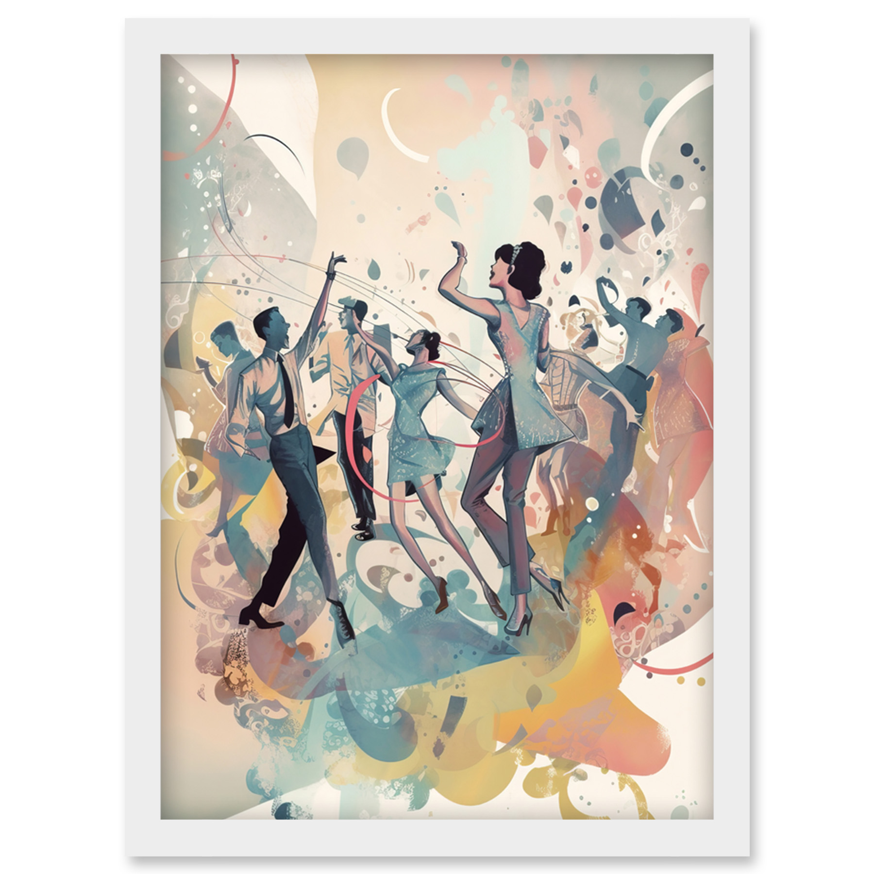 People Dancing to Music on the Dancefloor Modern Soft Pastel ...