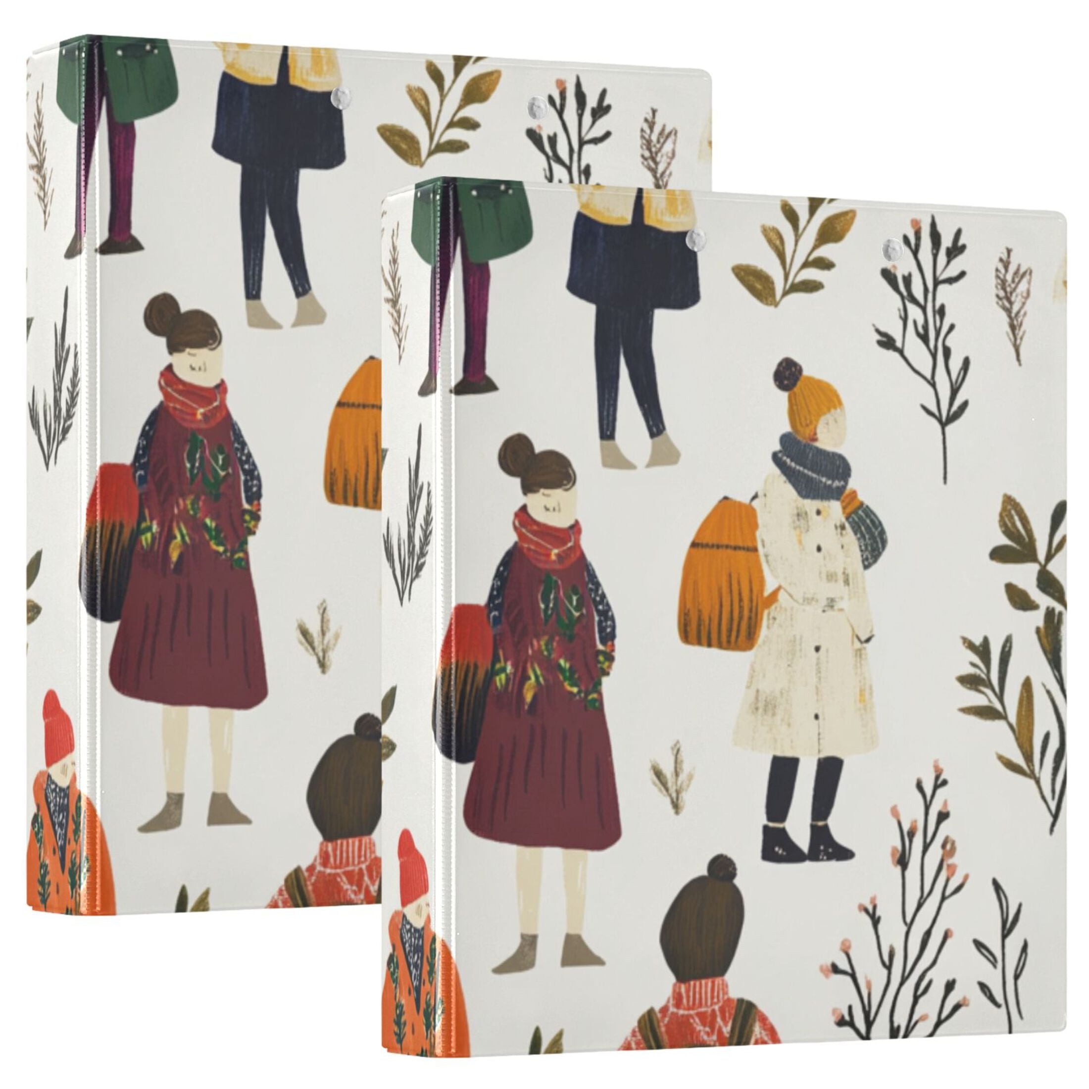 People Different Outfits 3 Ring Binders 1.5 inch Hardcover File Folders ...