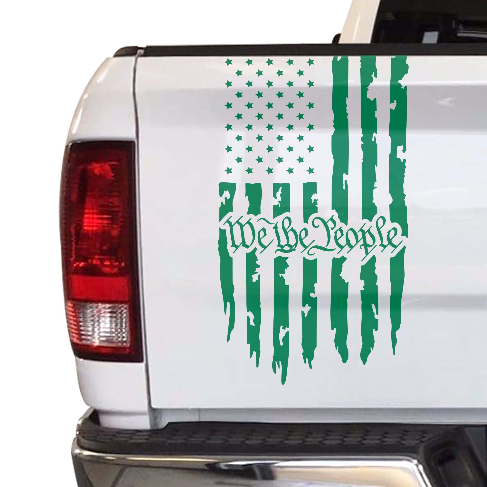 We The People Distressed American USA US Flag Truck Tailgate Vinyl ...