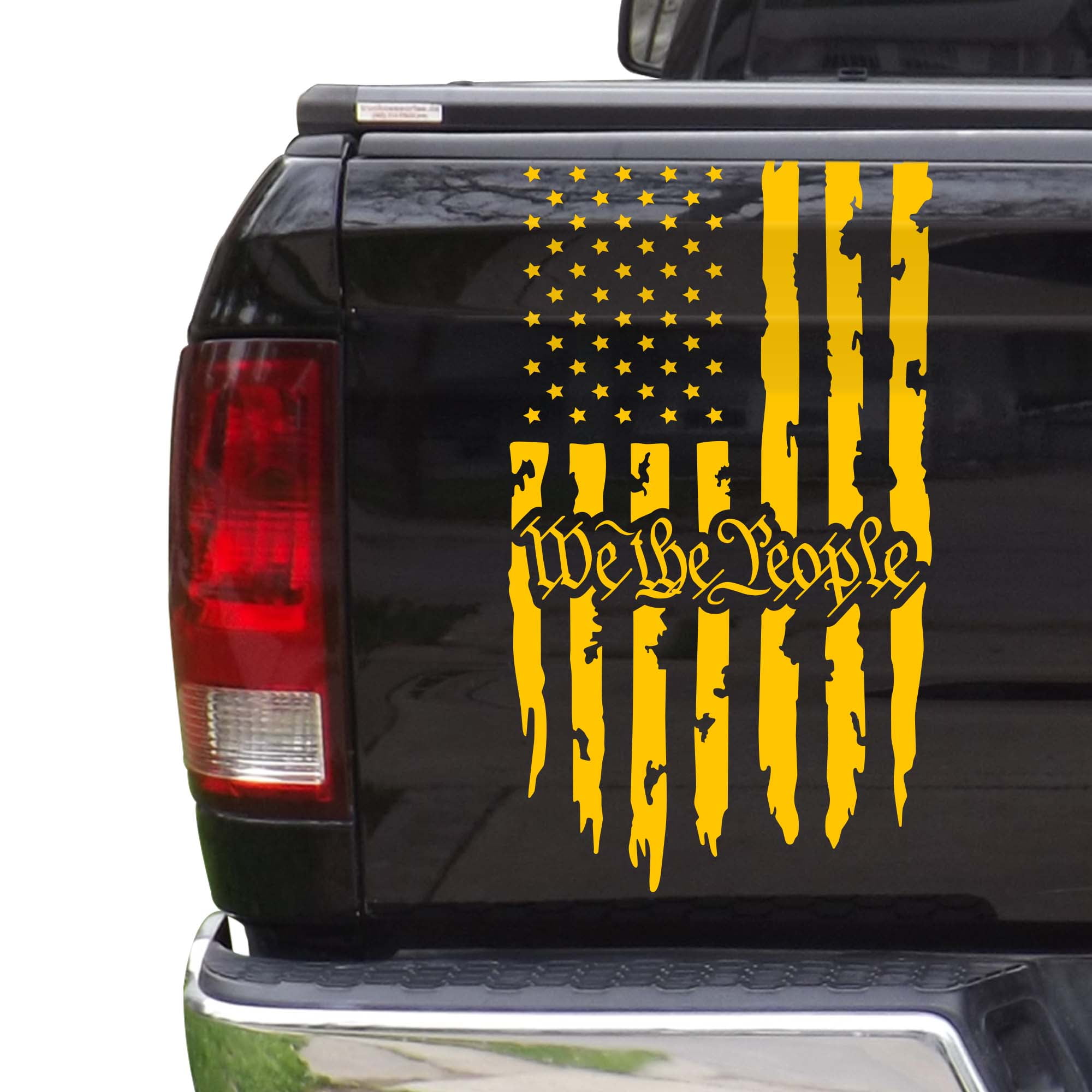 We The People Distressed American USA US Flag Truck Tailgate Vinyl ...